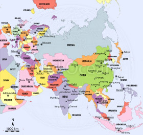 Asia, political map
